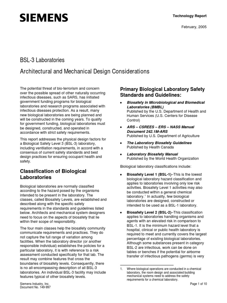 BSL-3 Lab PDF | PDF | Laboratories | Public Health
