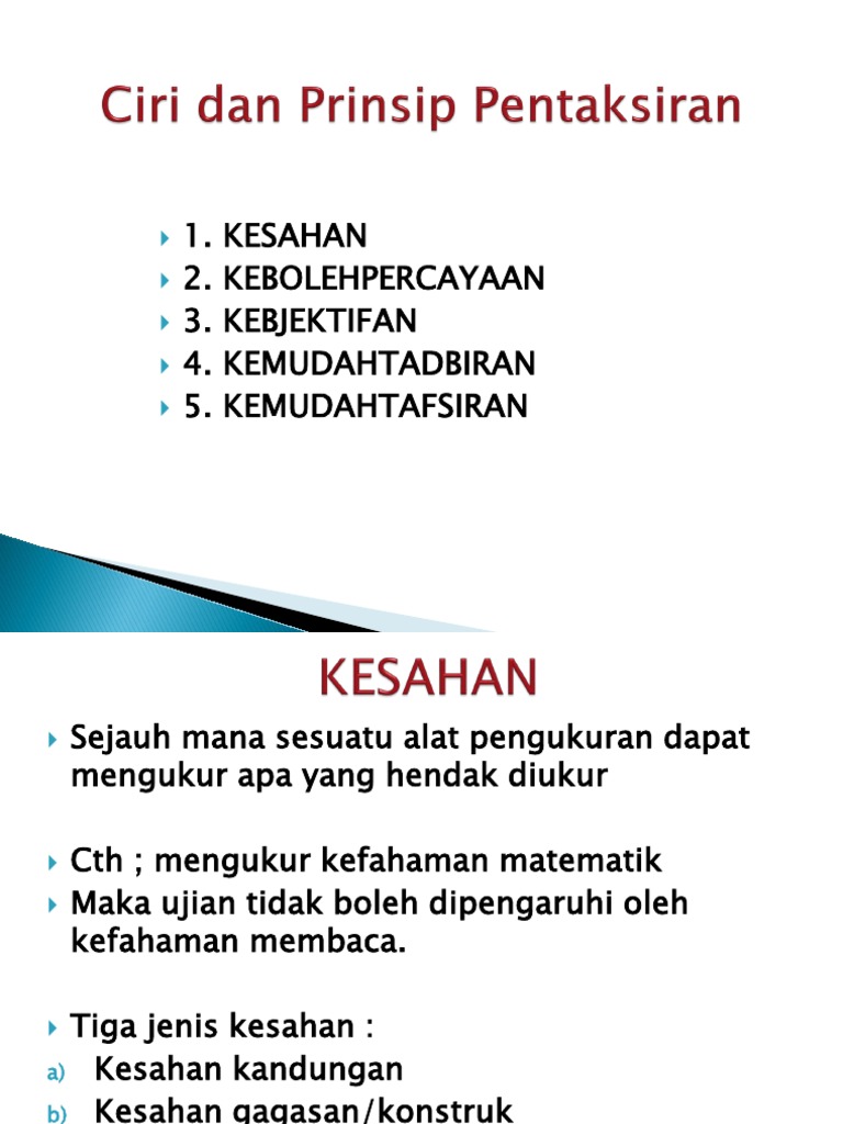 3 - Ciri & Prinsip Pentaksiran | PDF