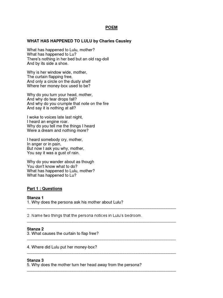 Form 4 & 5 Poems | PDF | Anger | Armed Conflict