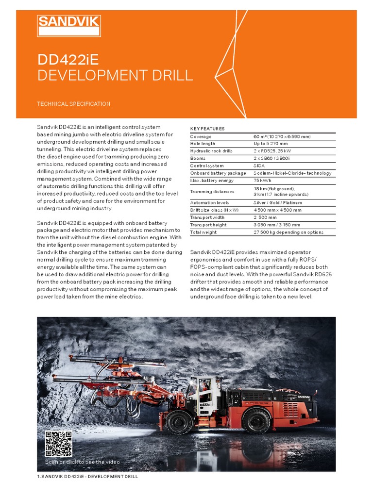 SANDVIK DD422iE | Drill | Drilling