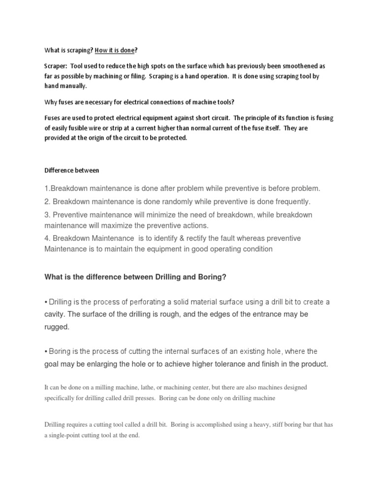 Mechanical Maintenance Questions | PDF