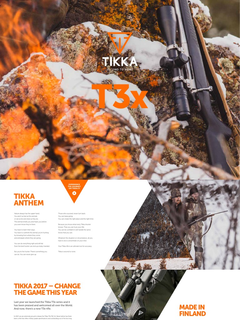 Tikka Rifle Catalogue 2017 | PDF | Rifle | Telescopic Sight