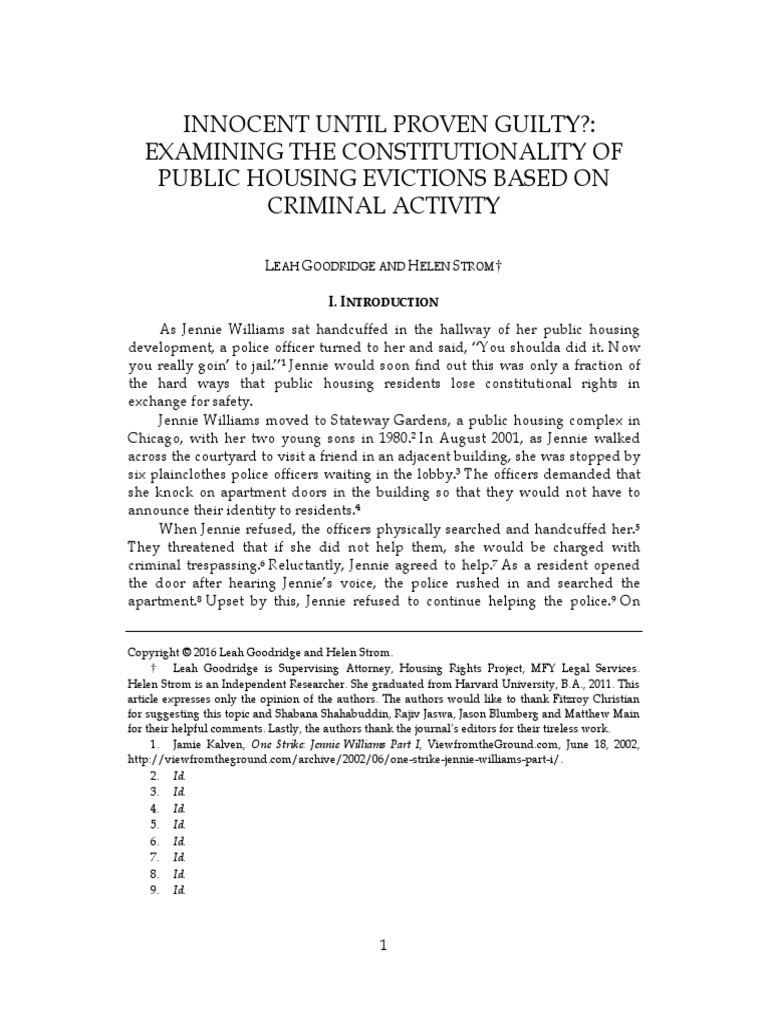 Innocent Until Proven Guilty - Examining The Constitutionality of | PDF ...