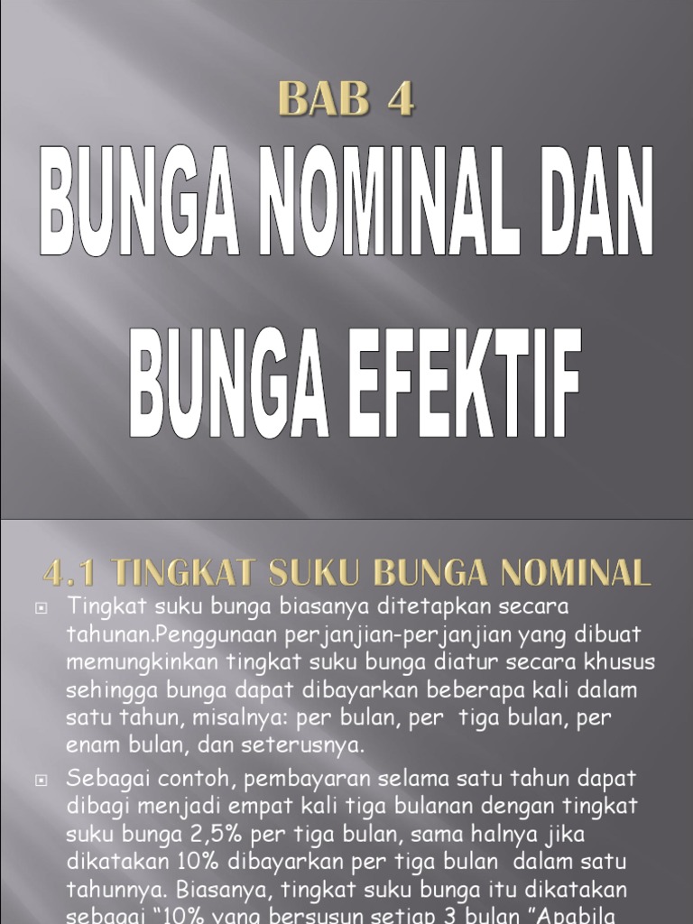 Bab 4 Bunga Nominal & Efektif | PDF