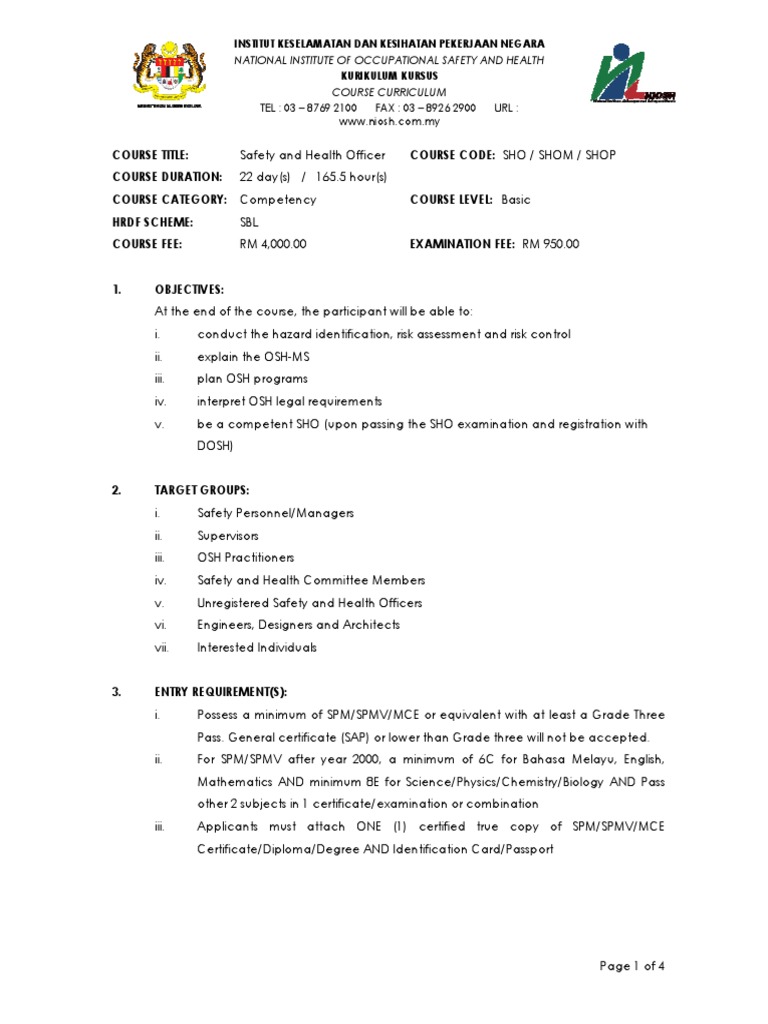 Sho PDF | PDF | Occupational Safety And Health | Safety