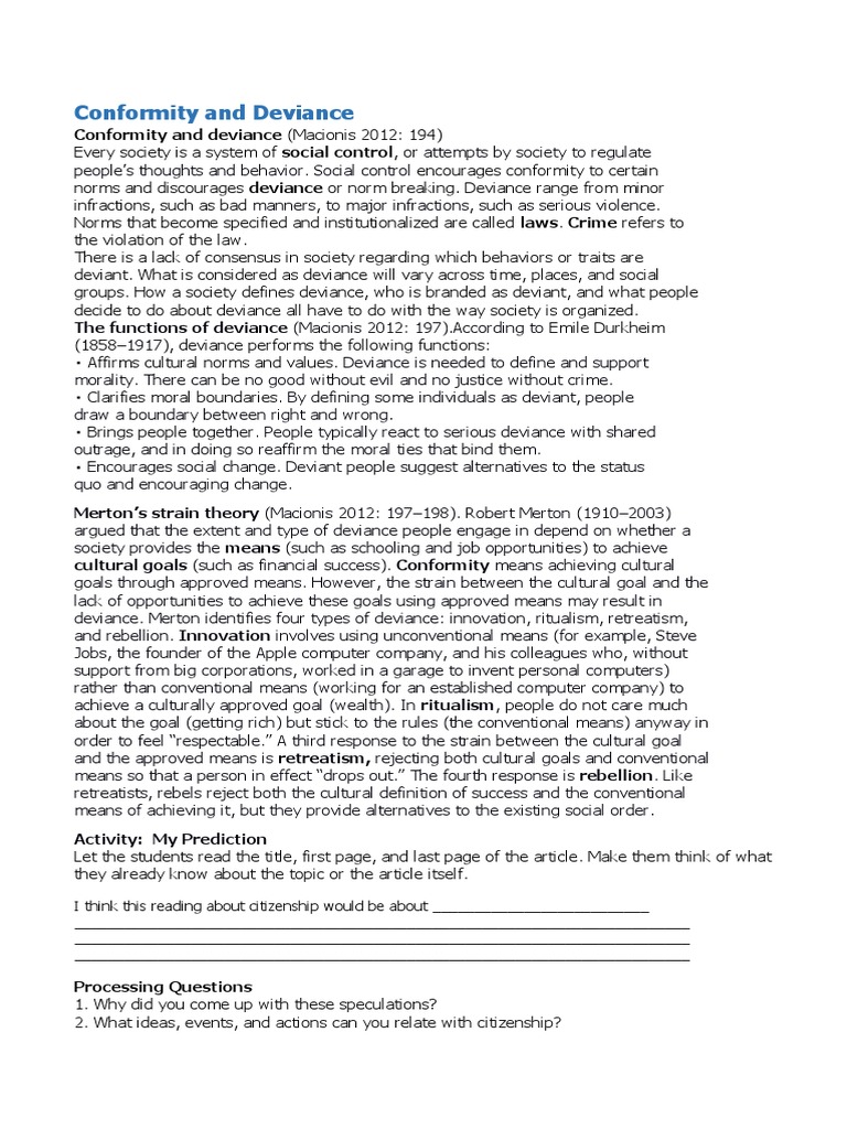 UCSP Activity | Download Free PDF | Deviance (Sociology) | Social Group