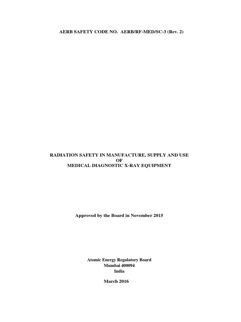 Safety Code For Diagnostic Radiology | PDF | Ionizing Radiation ...
