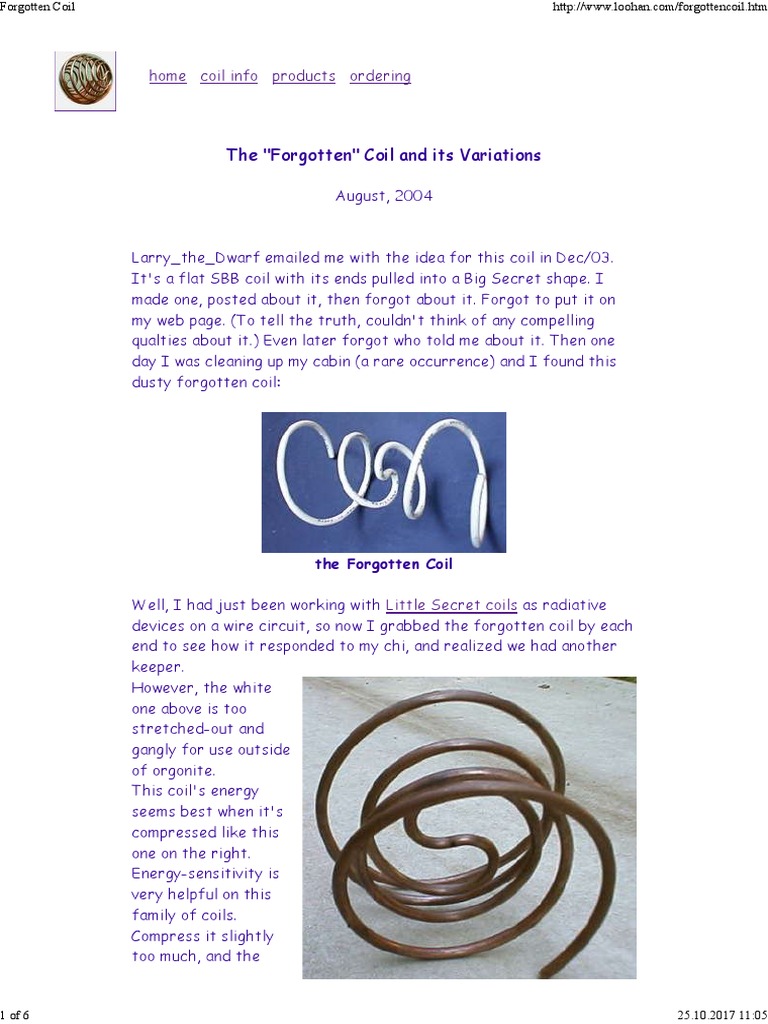 The "Forgotten" Coil and Its Variations: Home Coil Info Products ...