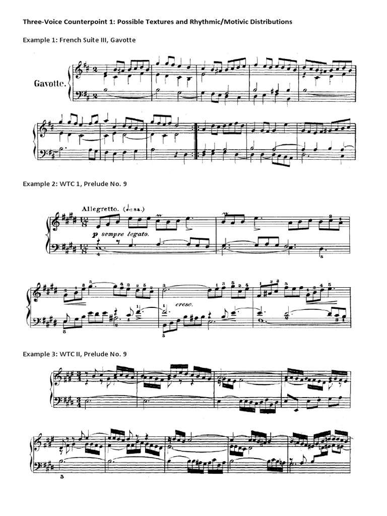 Three Voice Counterpoint 1 | PDF | Suite (Music) | Musical Forms