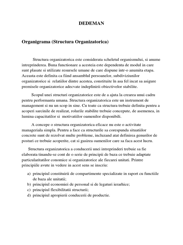 Organigrama Dedeman | PDF