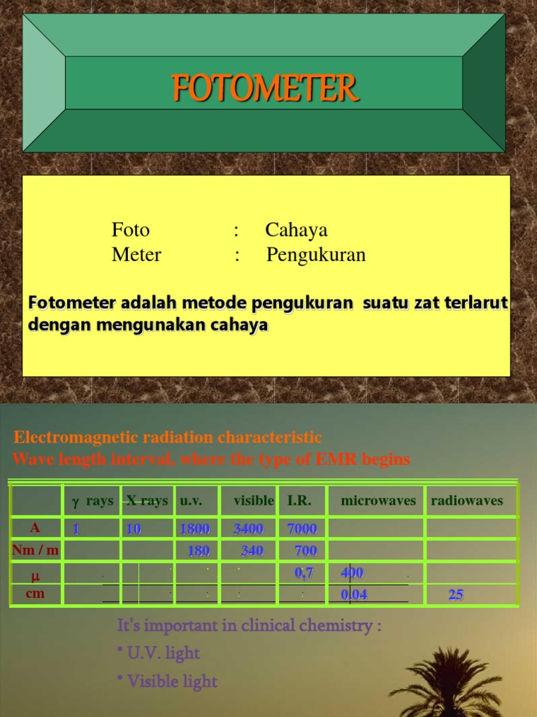 Fotometer: Foto: Cahaya Meter: Pengukuran | PDF | Absorbance | Ultraviolet