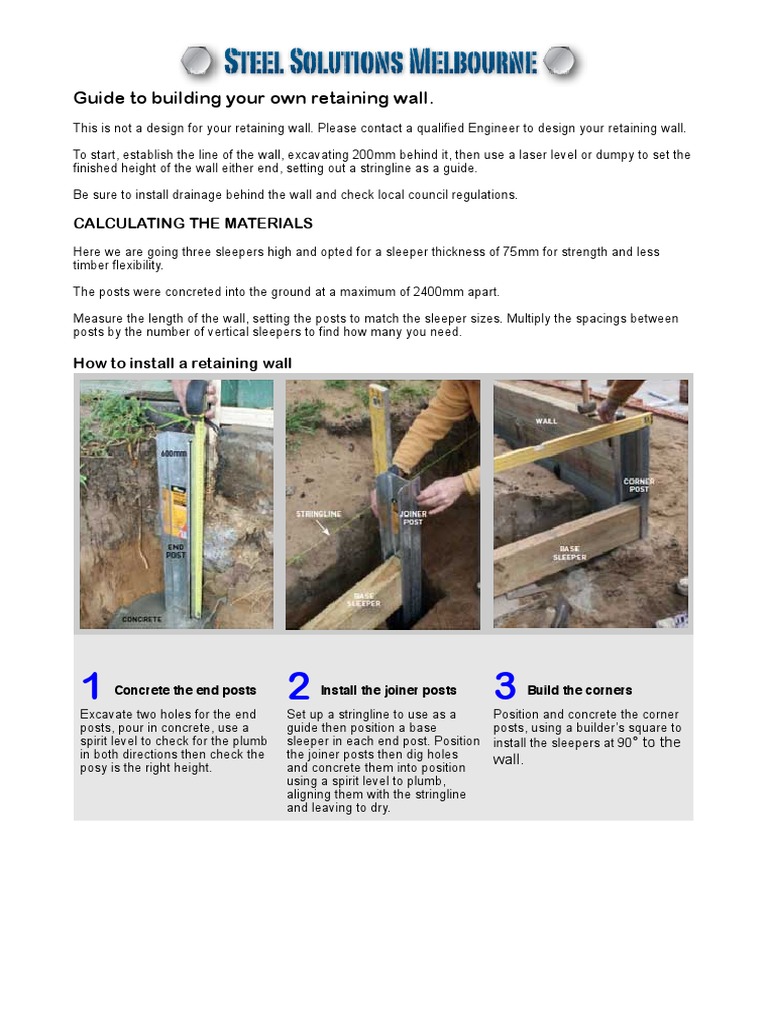 Retaining Wall Construction Guide | PDF | Technology & Engineering