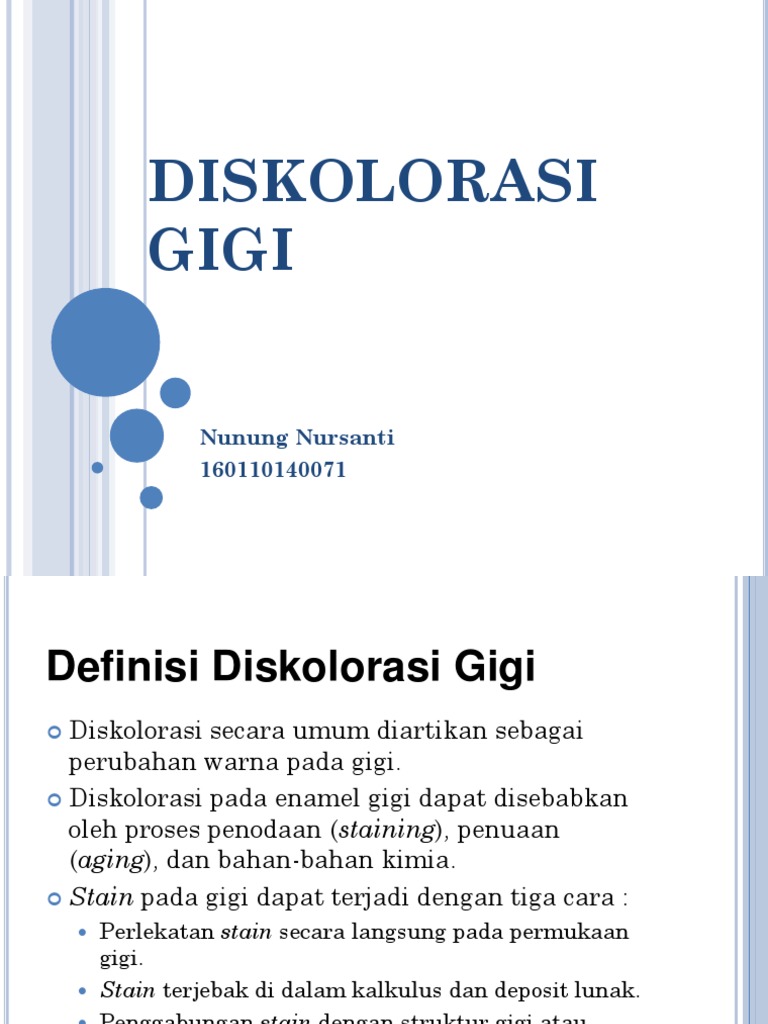 Diskolorasi Gigi | PDF