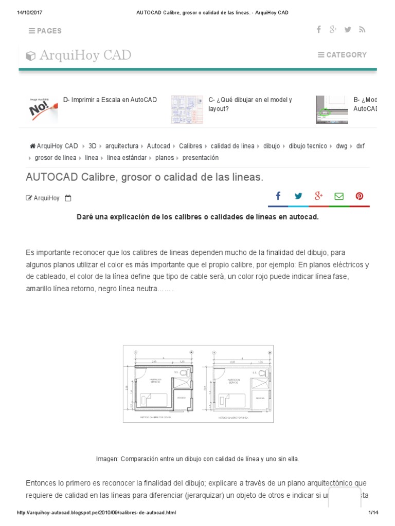 AUTOCAD Calibre, Grosor o Calidad de Las Lineas | PDF | Color | Archivo ...