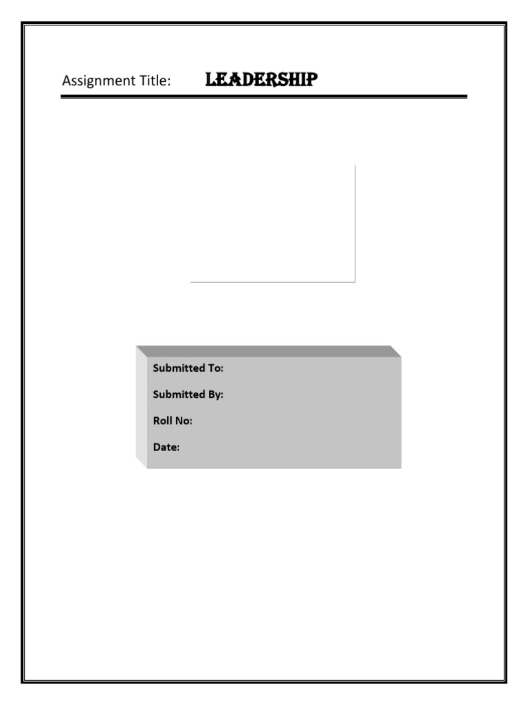 Leadership: Assignment Title | PDF | Leadership | Goal