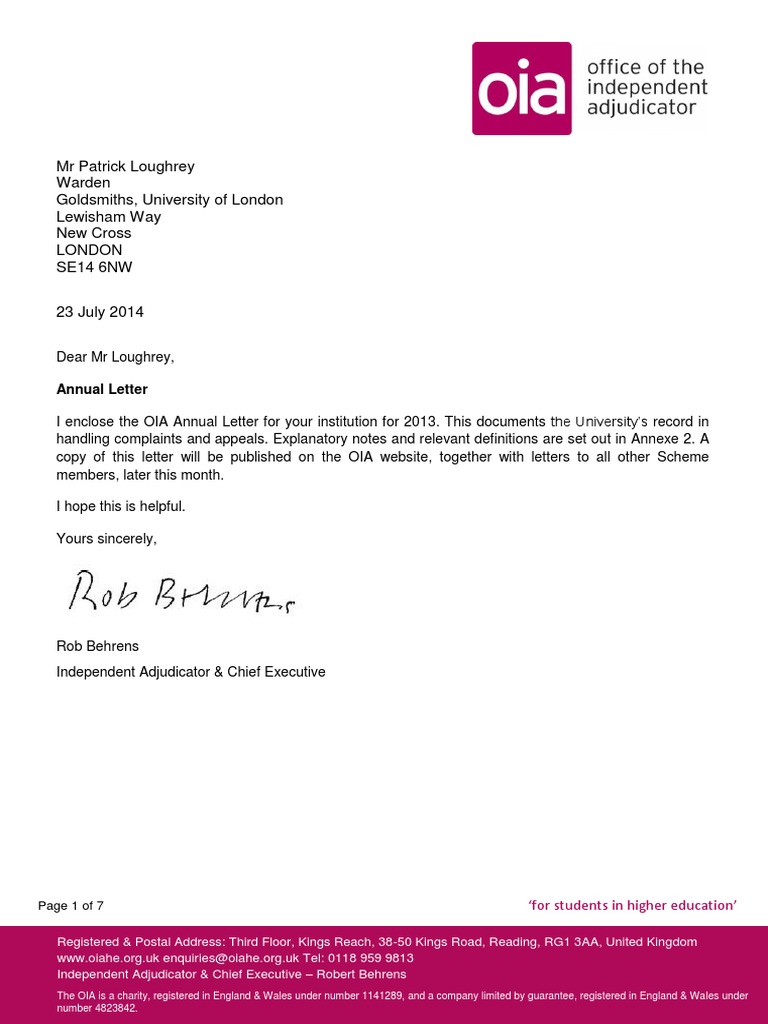 Goldsmiths, University of London 2013 Annual Letter | Download Free PDF ...