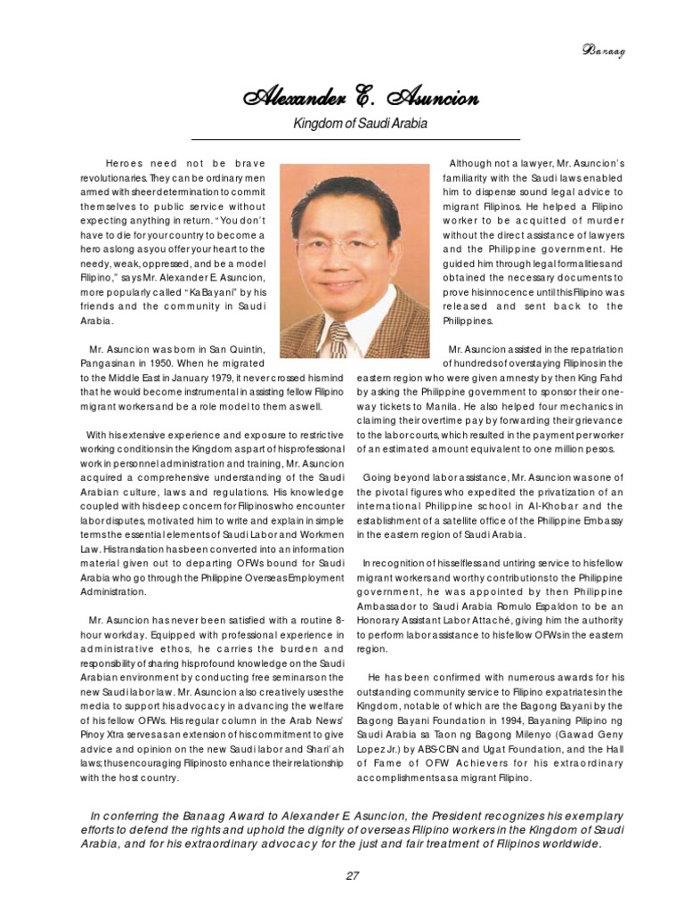 An Ordinary Man's Extraordinary Commitment: Recognizing Alexander E ...