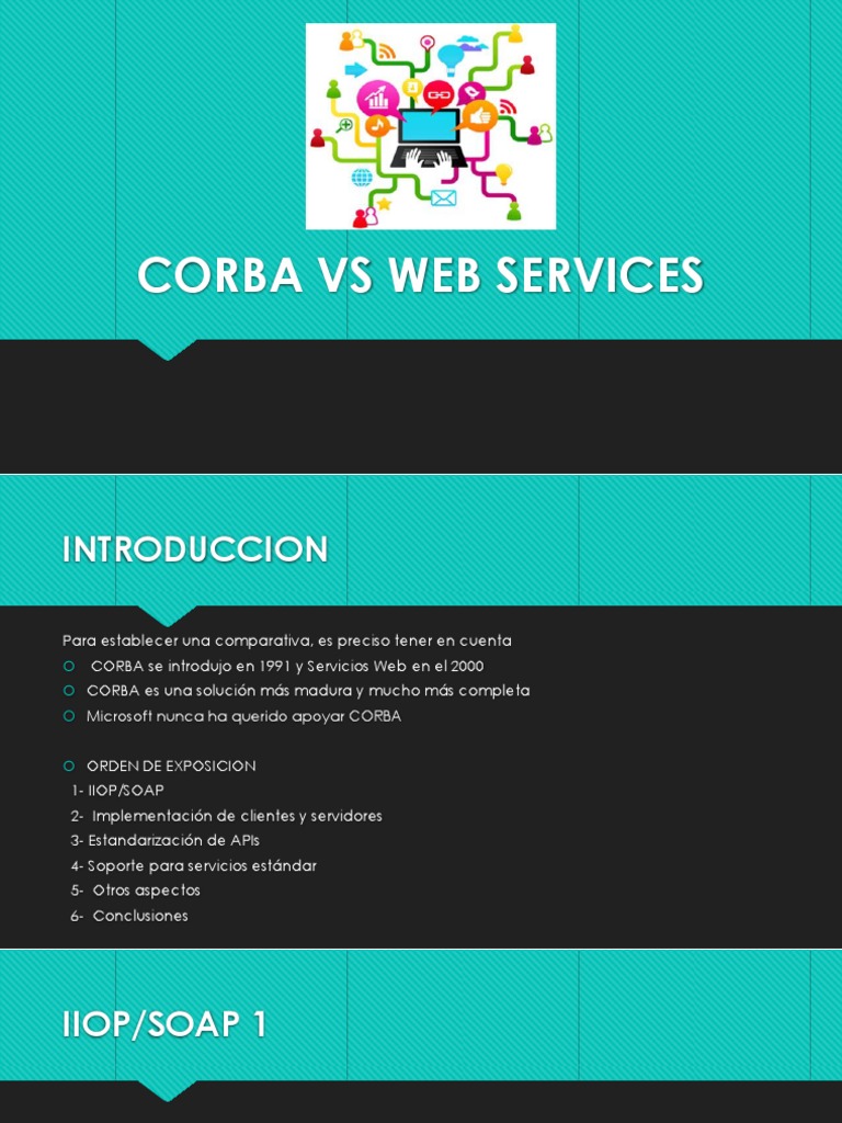 Comparativa entre CORBA y Servicios Web | PDF | Arquitectura de agente ...