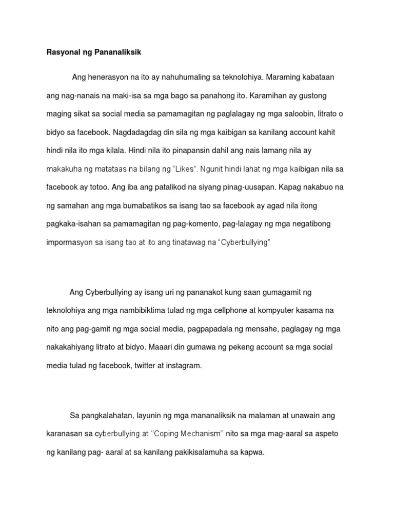 Rasyonal NG Pananaliksik 1 | PDF