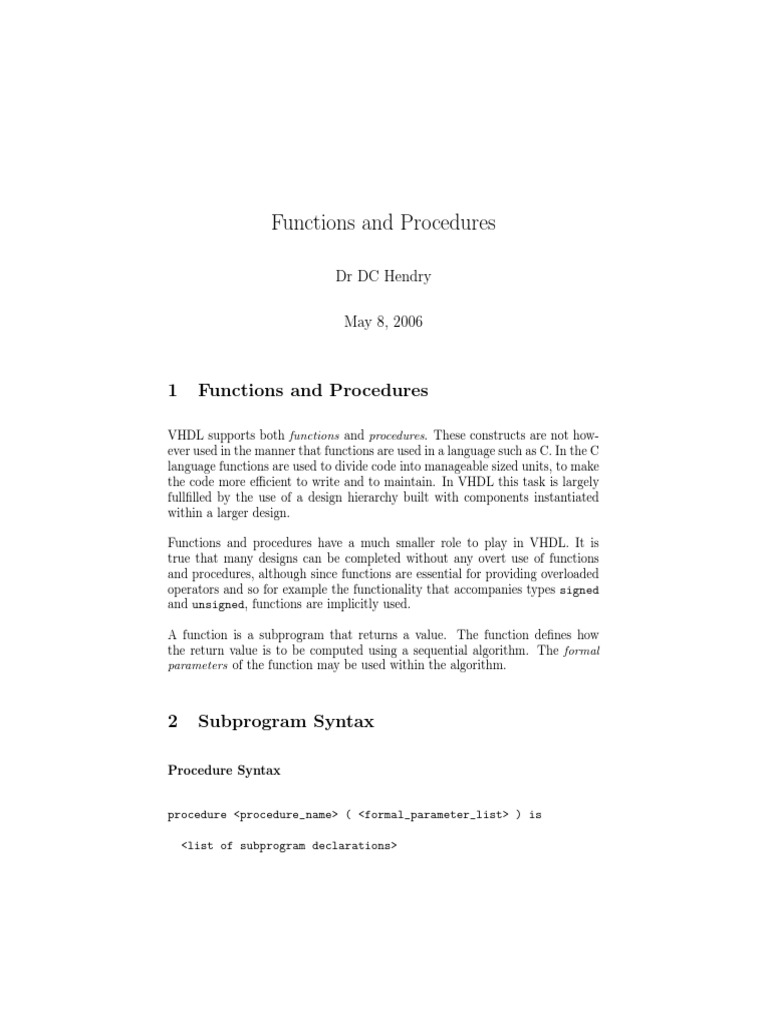 1 Functions and Procedures | PDF | Parameter (Computer Programming ...