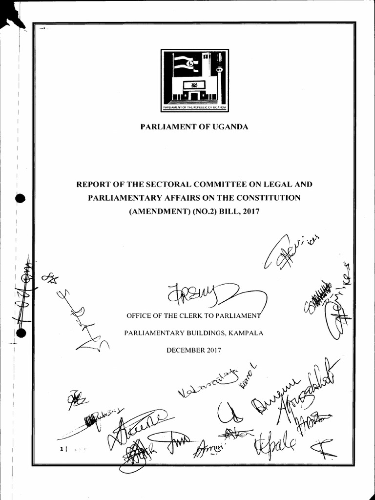 Report On The Uganda Constitution Amendment (No.2) Bill, 2017 | PDF ...