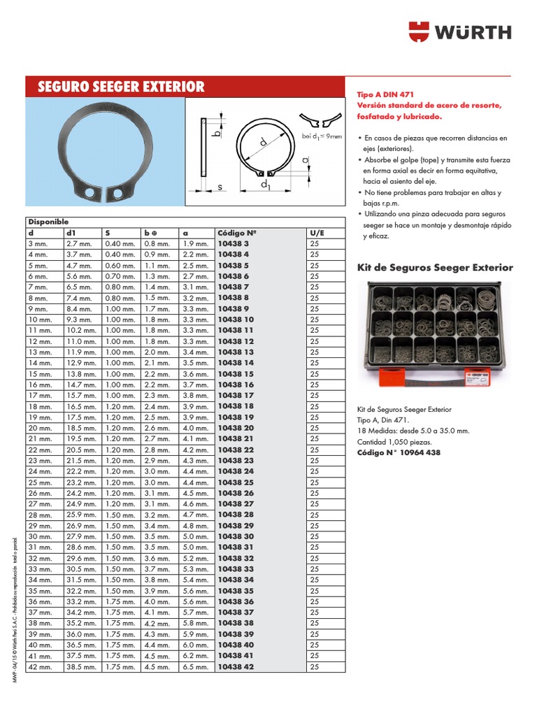 Seguro Seeger Exterior WURTH
