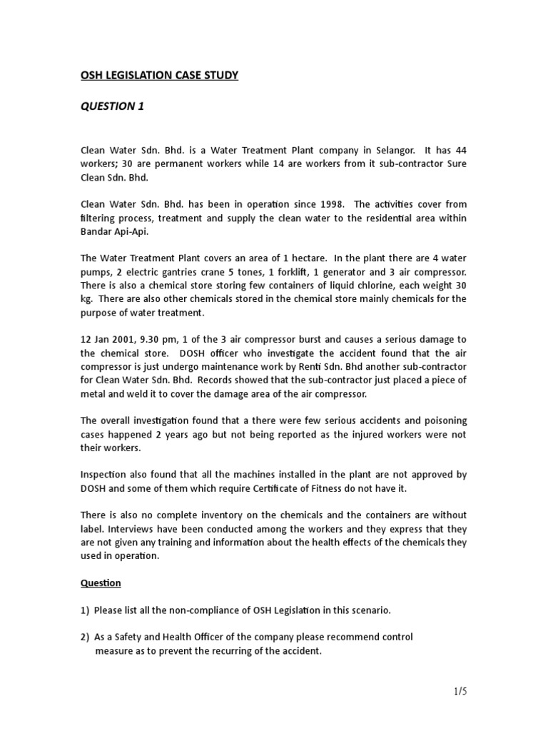 11 Case Study | PDF | Water Purification | Occupational Safety And Health
