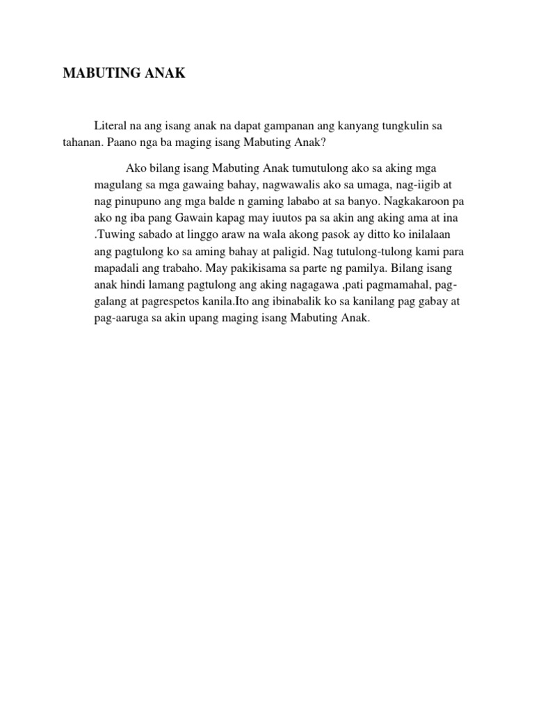 Mabuting Anak, Kaibigan at Anak NG Diyos | PDF