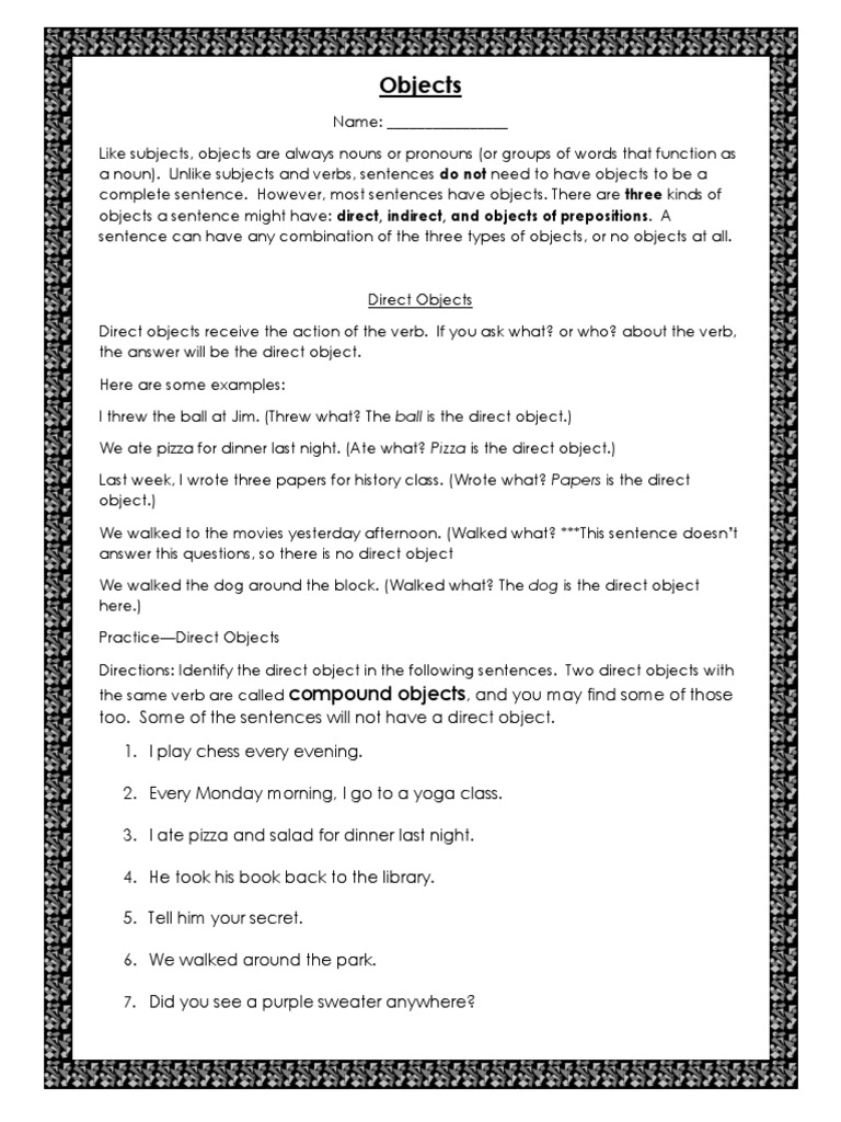 Direct Objects | PDF