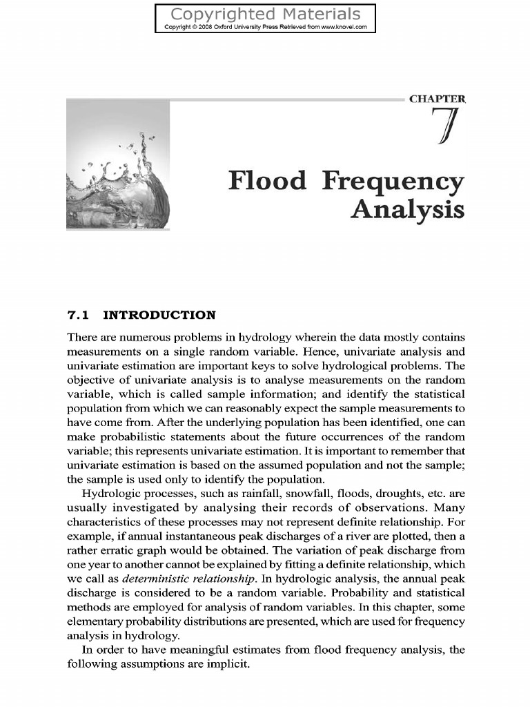 Flood Frequency Analysis | PDF | Logarithm | Normal Distribution