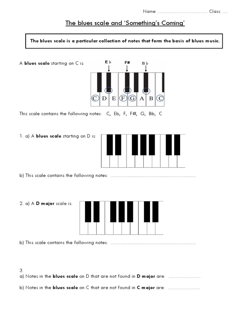 Blues Scale Worksheet | PDF