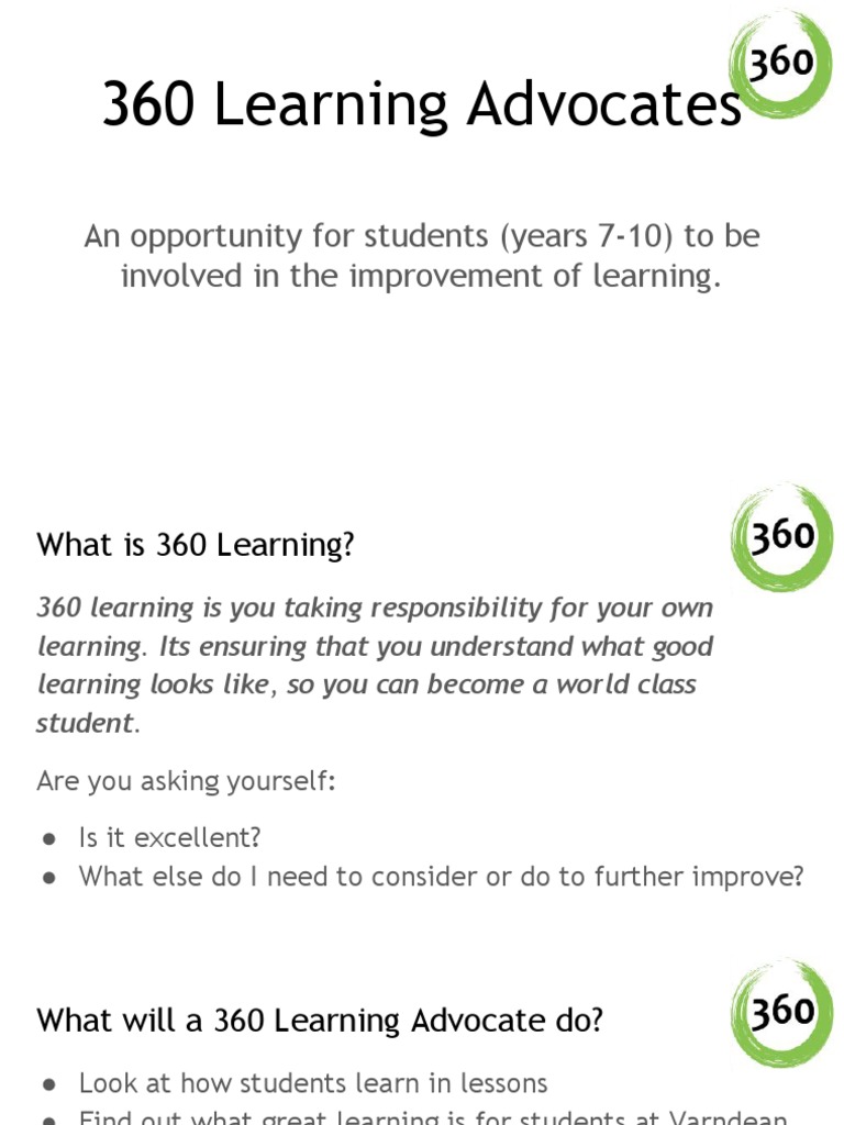 360 Learning Assembly Slides | PDF