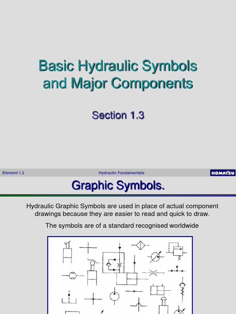1.3 Basic Hydraulic Symbols and Major Components | PDF | Valve | Plumbing