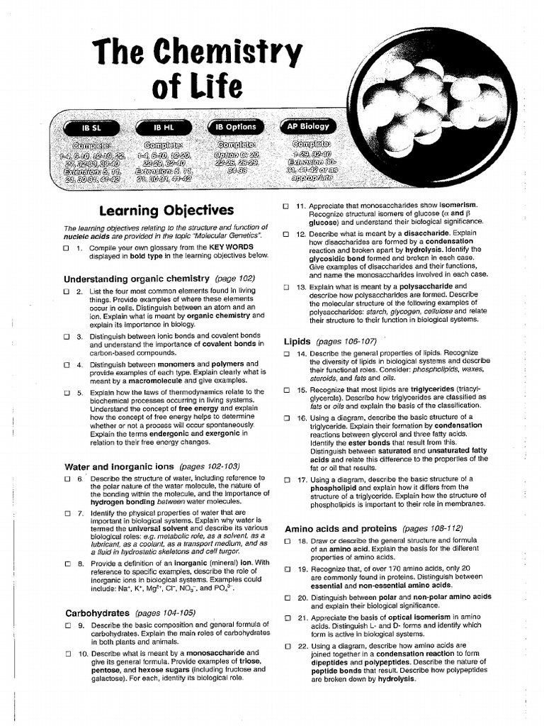 7) The Chemistry of Life | PDF