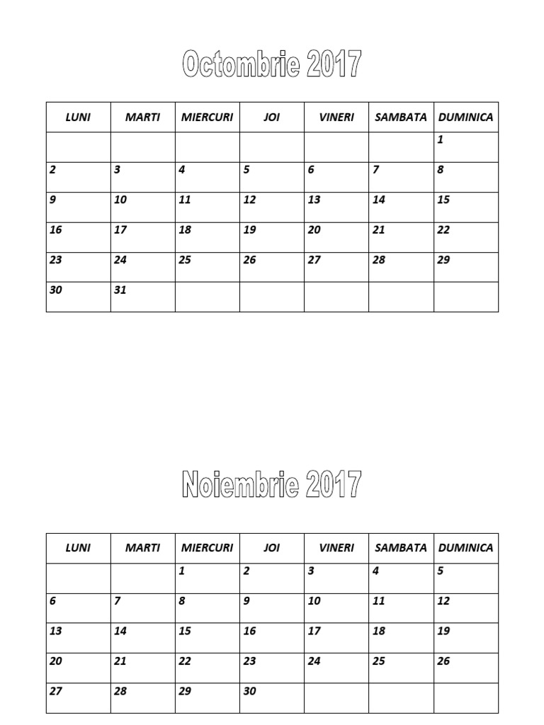 Luni Marti Miercuri JOI Vineri Sambata Duminica 1 2 3 4 5 6 7 8 9 10 11 ...