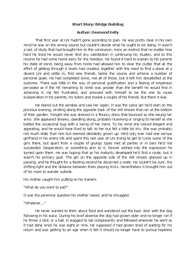 Short Story: Bridge Building Author: Desmond Kelly | PDF