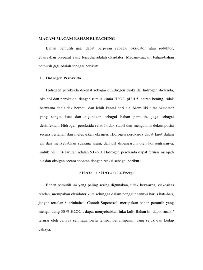 Bahan Bleaching | PDF