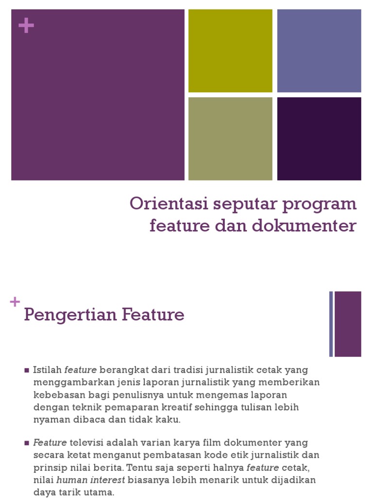 Orientasi Seputar Program Feature Dan Dokumenter | PDF
