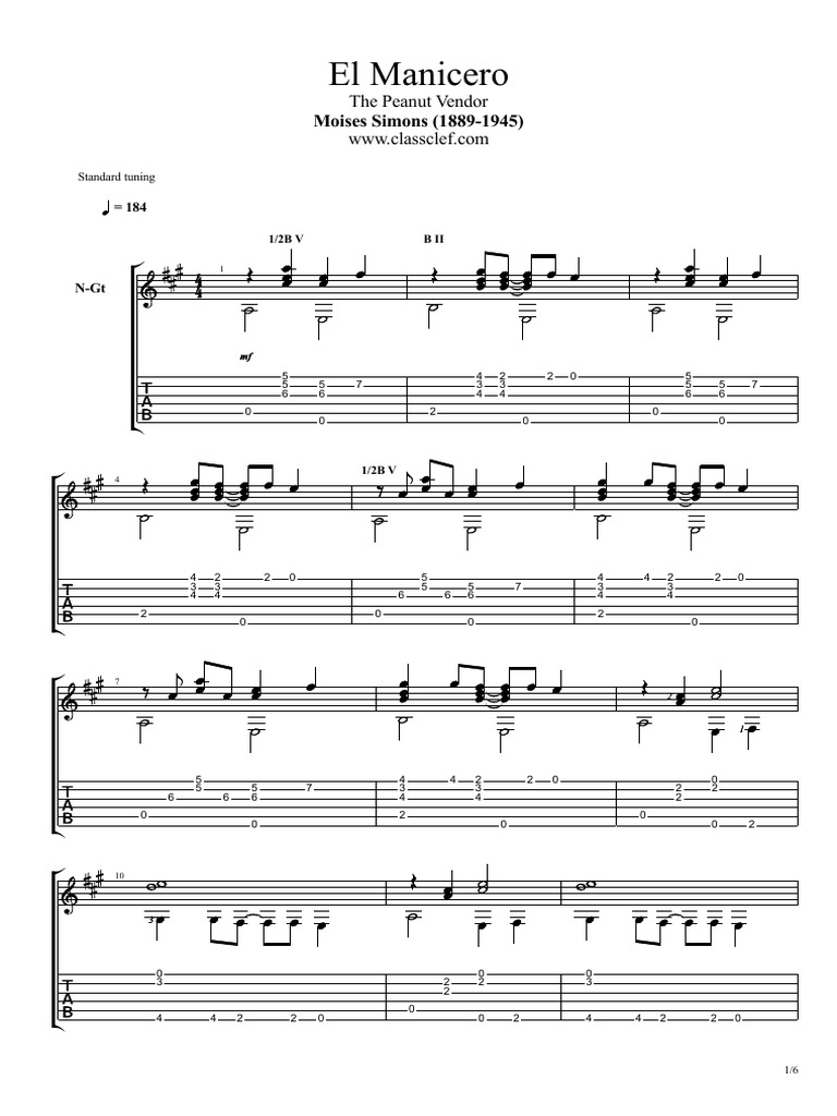 El Manicero by Moises Simons | PDF | Dance Music | Music Award Winners