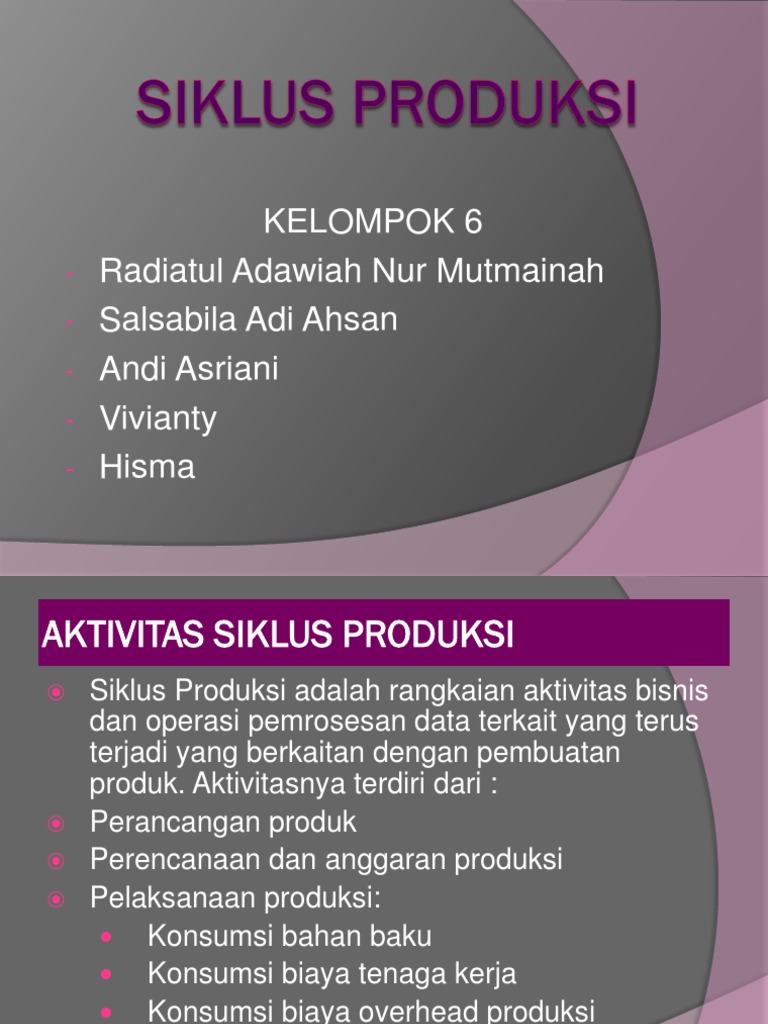 SIA Kel 6 Siklus Produksi | PDF