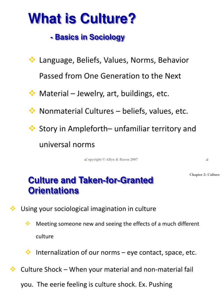 What Is Culture?: - Basics in Sociology | PDF | Norm (Social ...