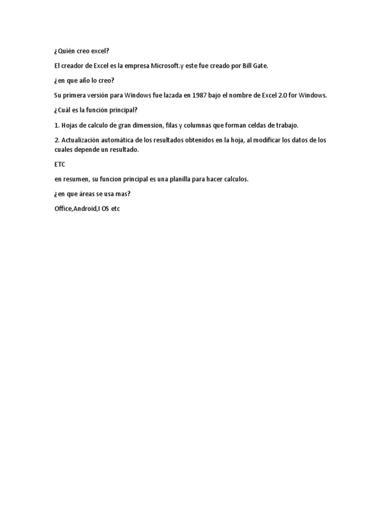 Quién Creo Excel | PDF | Microsoft Office | Microsoft Excel