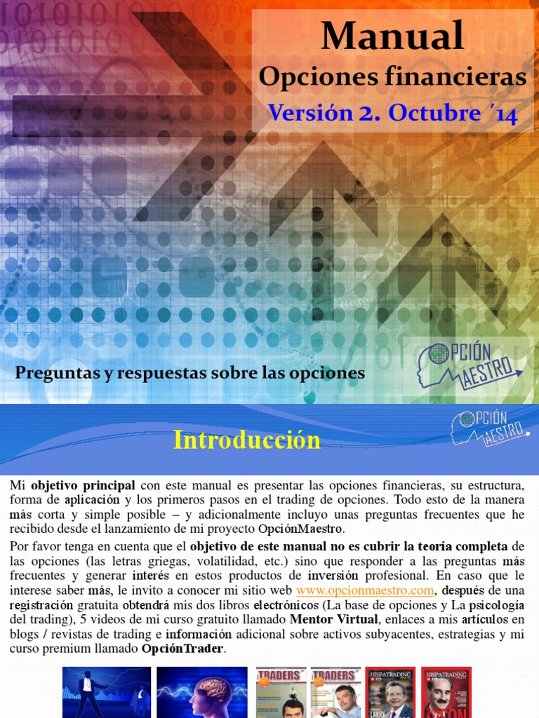 Opciones financieras: Manual | Opción (Finanzas) | Bolsa