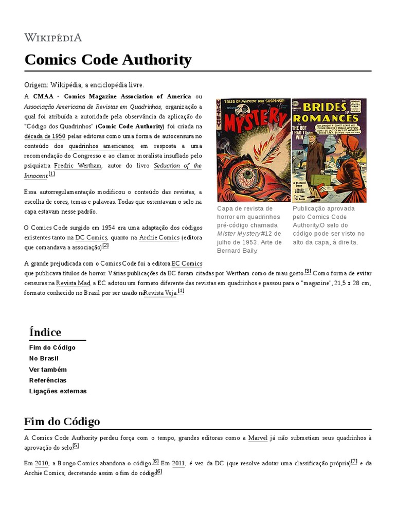 A Era do Comics Code Authority | PDF | Quadrinhos | Lazer