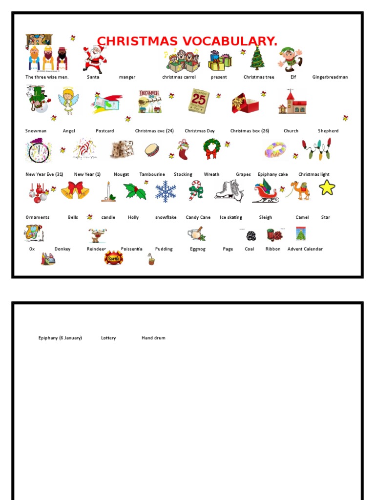 Essential Christmas Vocabulary List | PDF