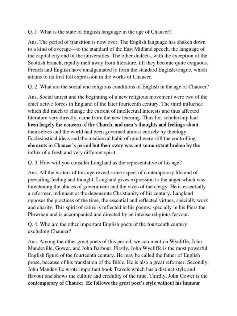 An Analysis of Geoffrey Chaucer's Literary Career and Masterpiece "The ...