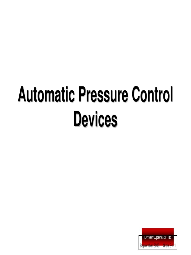 1B 2 4 Automatic Pressure Control Devices PDF | PDF | Valve | Throttle