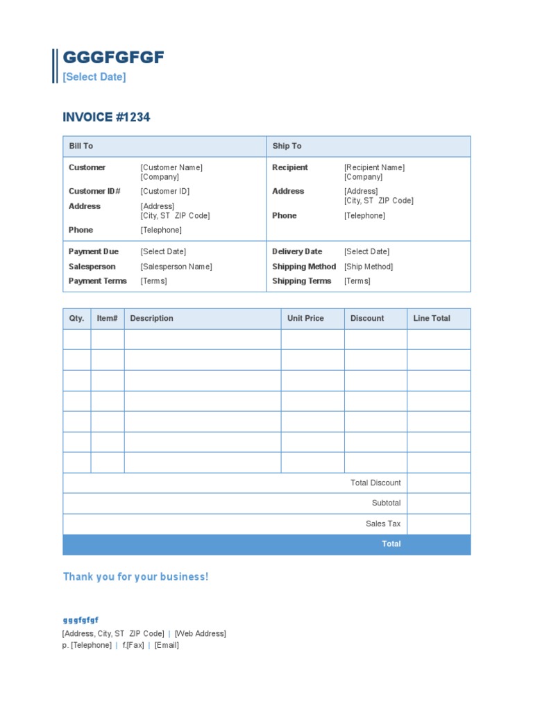 GGGFGFGF: INVOICE #1234 | PDF