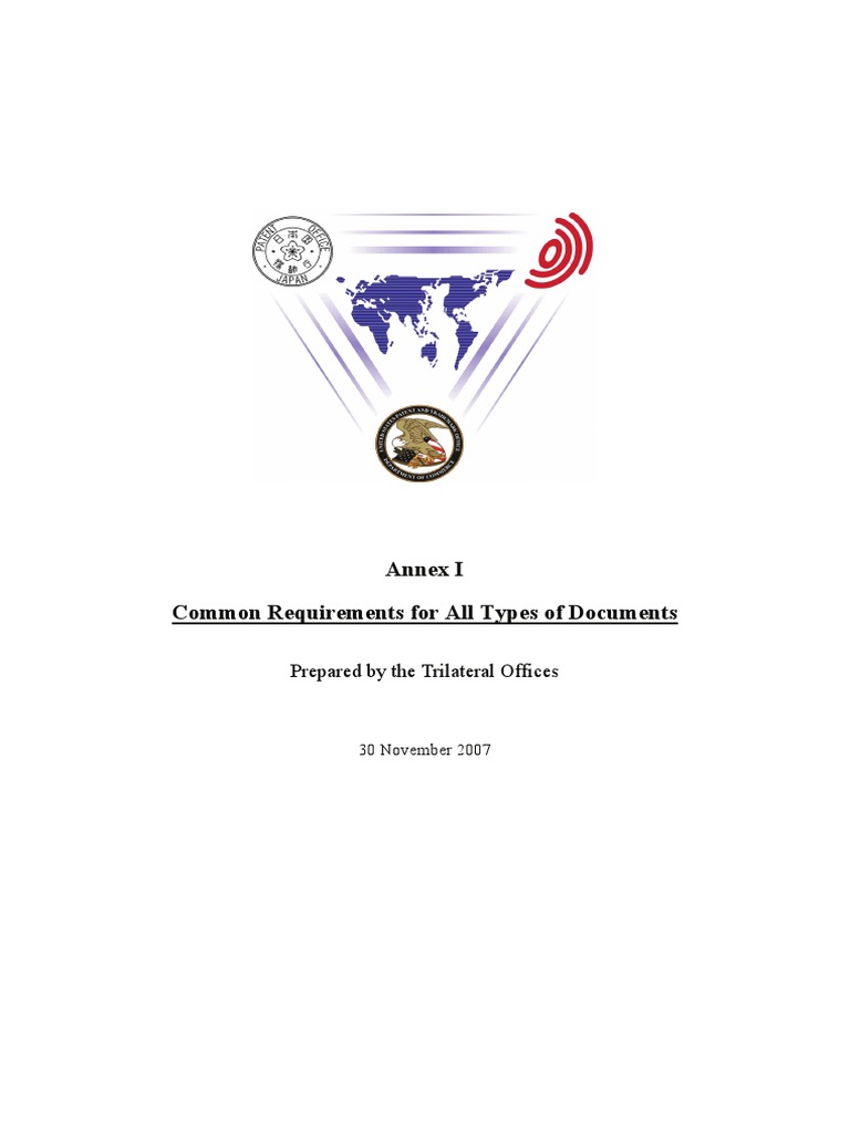 Annex I Common Requirements For All Types of Documents: Prepared by The ...