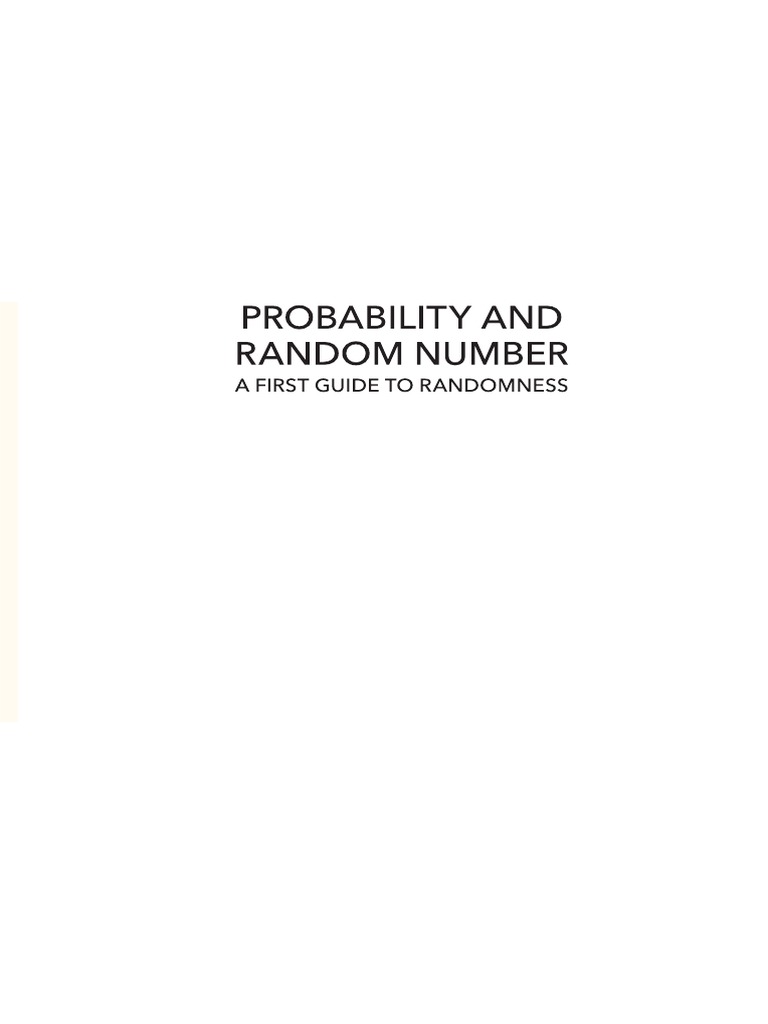 Probability and Random Number A First Guide To Randomness | PDF | Probability Theory ...